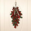 Pre-Lit Christmas Swag Wreath with LED Garland, Red Berries, Burlap Bow ...