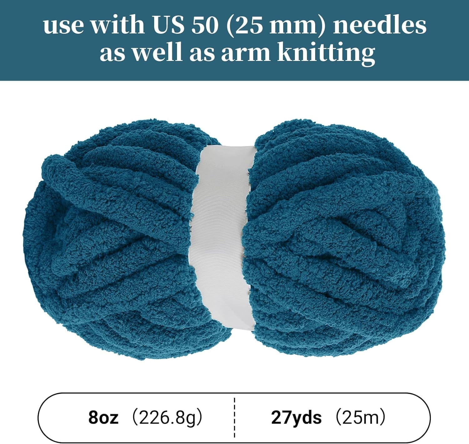 1 Pack Chunky Chenille Yarn for Crocheting & Knitting, 27yds 8 oz Each ...