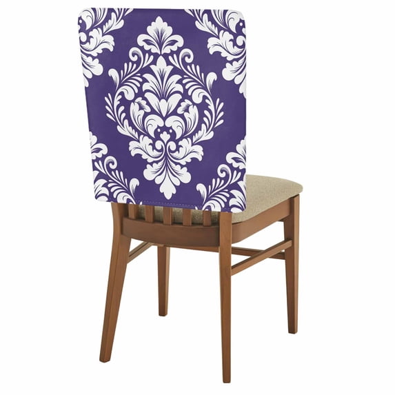 1 Pack Classic Floral Pattern Chair Back Covers Purple Background White ...