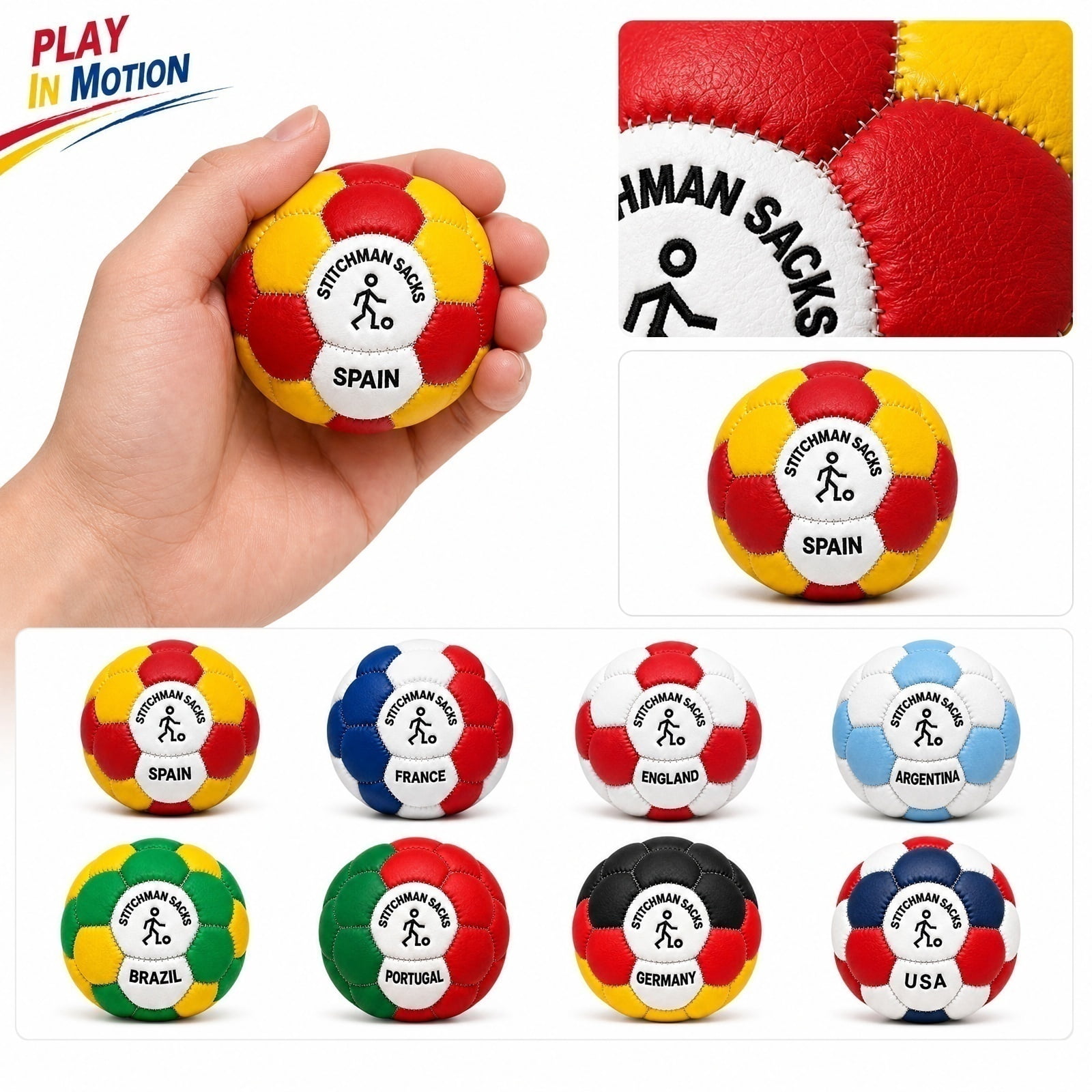 1 Pack Classic Footbag with Pouch, Handcrafted Kick Balls, Soft Bean ...