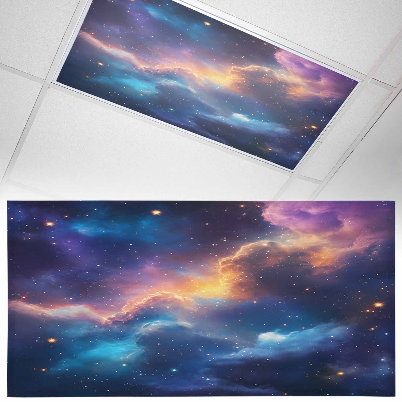 1 Pack Color Starry Sky Fluorescent Light Covers for Ceiling Lights ...