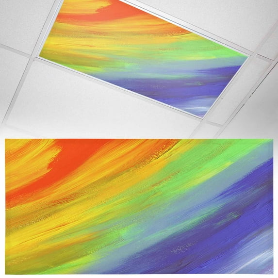 1 Pack Colorful Gradual Fluorescent Light Covers for Ceiling Lights ...