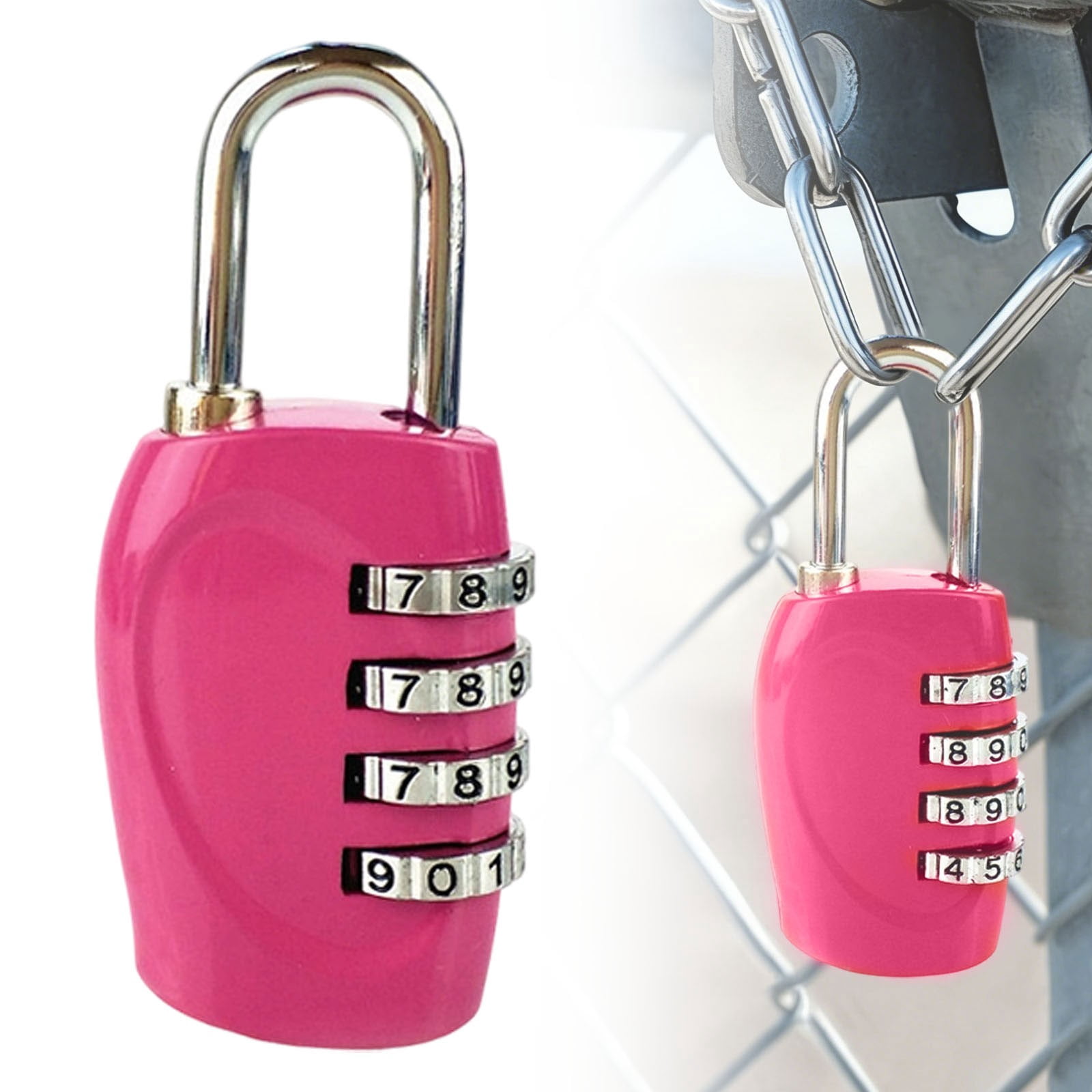 1 Pack Combination Lock, Heavy Duty Alloy 4-Digit Padlock, Metal ...