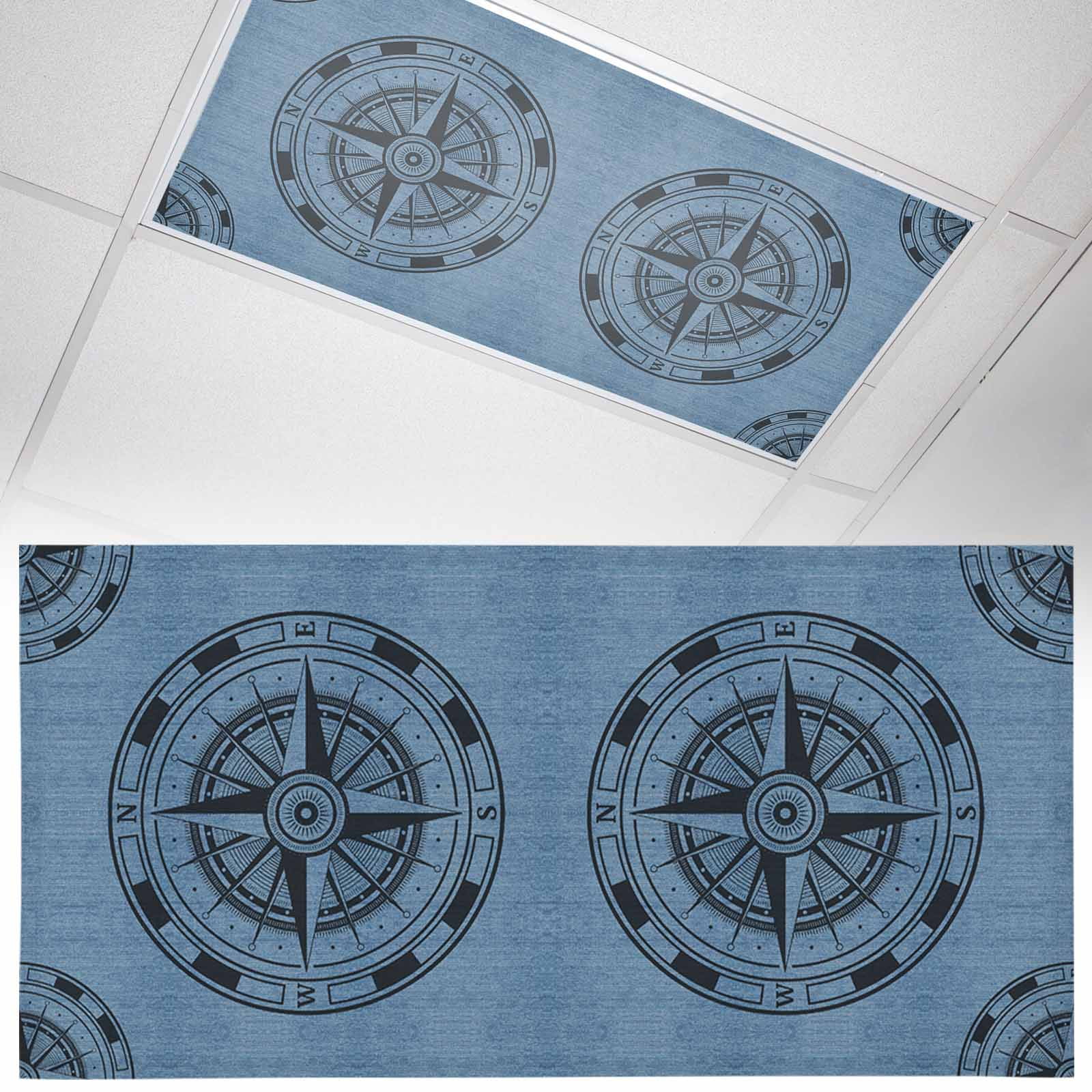 1 Pack Compass Circle Fluorescent Light Covers for Ceiling Lights Dot ...