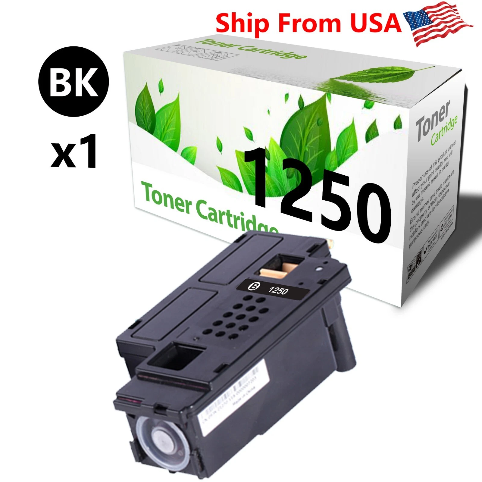 1-Pack Compatible Dell 1250Cnw Black Toner Cartridge For C1760Nw ...