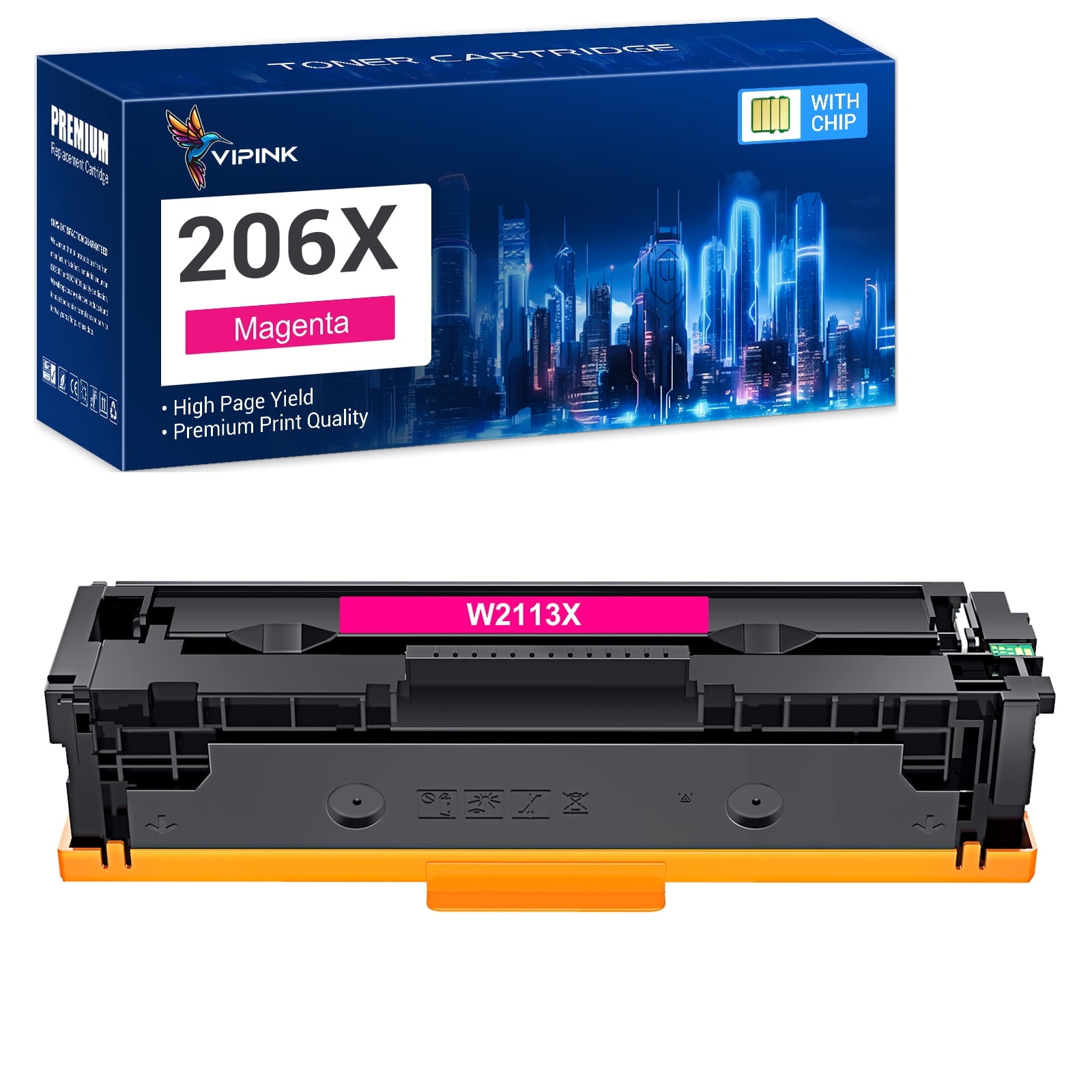 1-Pack Compatible Toner Cartridge (WITH CHIP) for HP W2113X 206X 206A ...