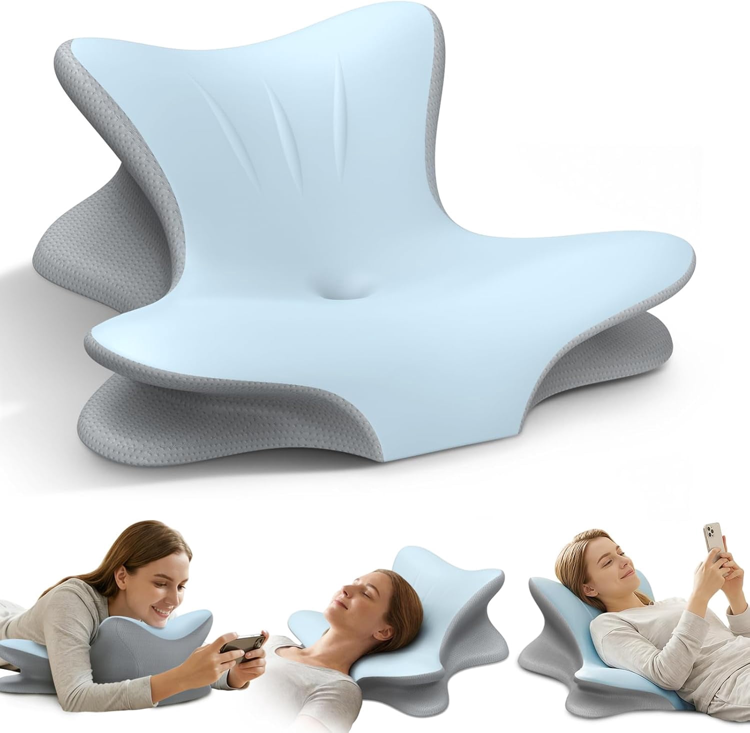 1 Pack Contour Memory Foam Pillow, Neck Support Wedge Pillow for ...