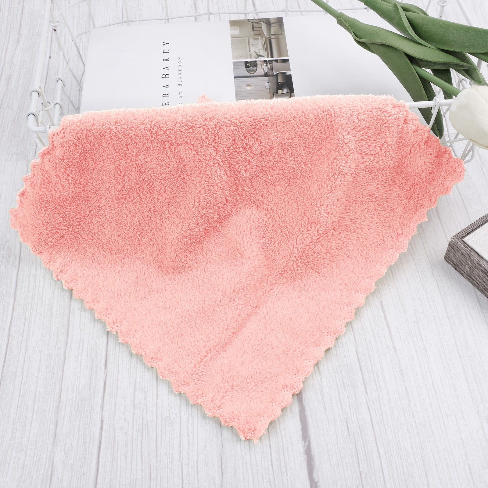 1 Pack Coral Fleece Fiber Cleaning Cloth, Thick Absorbent ...