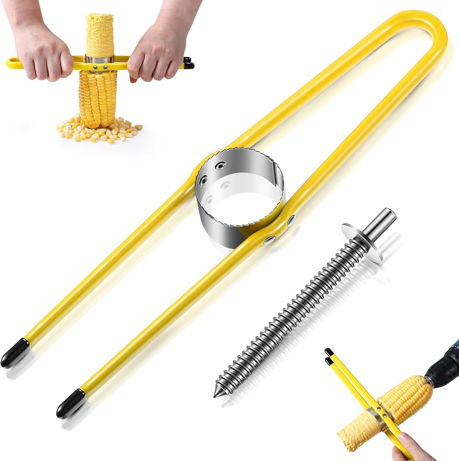 1 Pack Corn Remover Tool with Drill Bit Set, Corn Stripper for Quick ...
