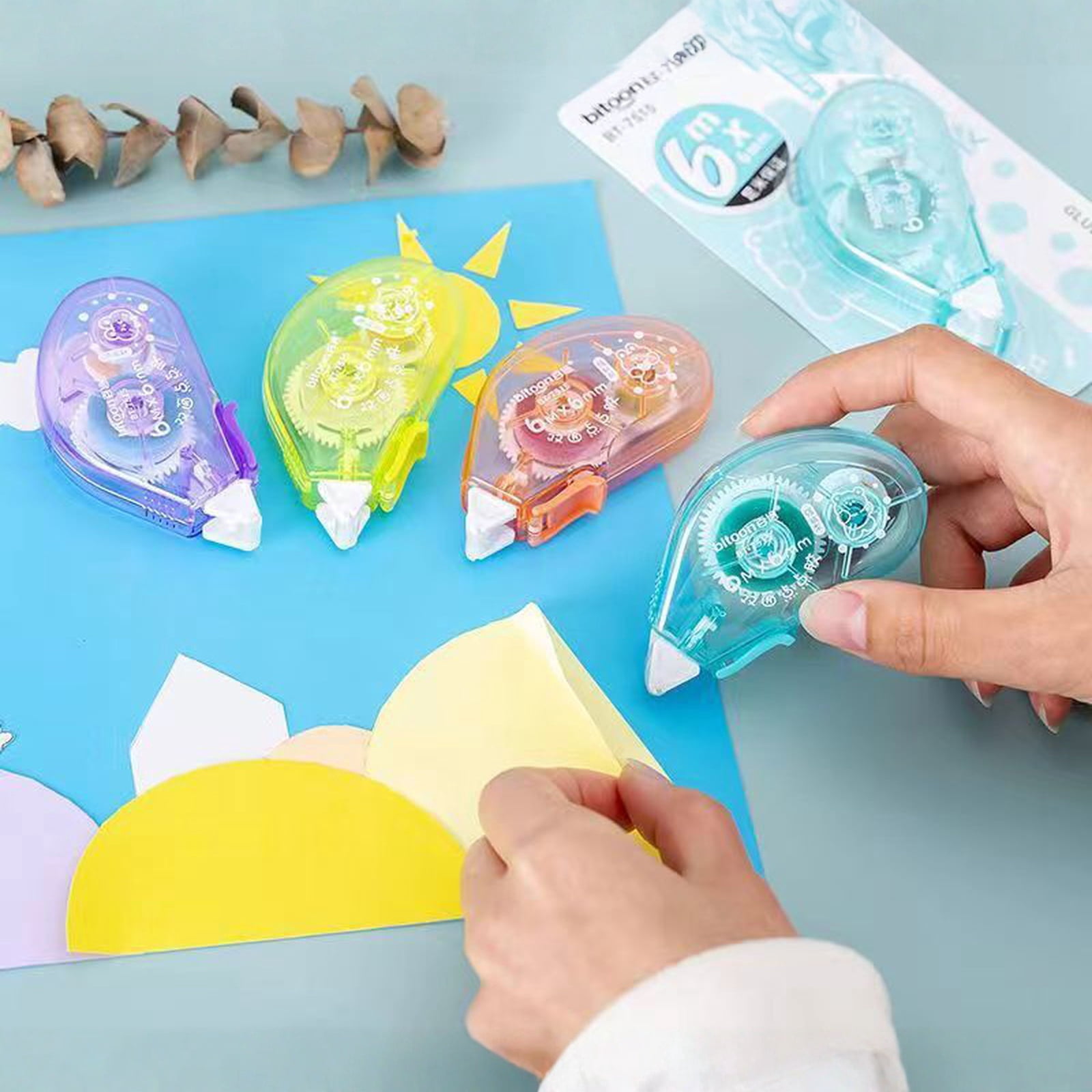 1 Pack Cute Pattern Adhesive Dot Roller, Double-Sided Glue Tape With ...