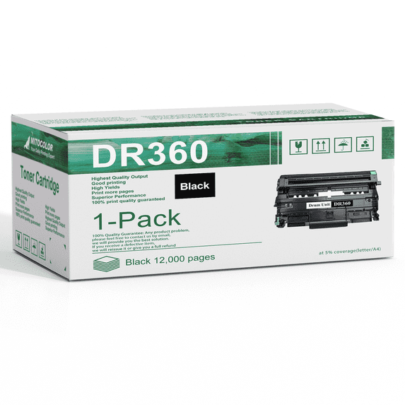 1 Pack DR360 Black Drum Unit Replacement for Brother DCP-7030 7040 ...