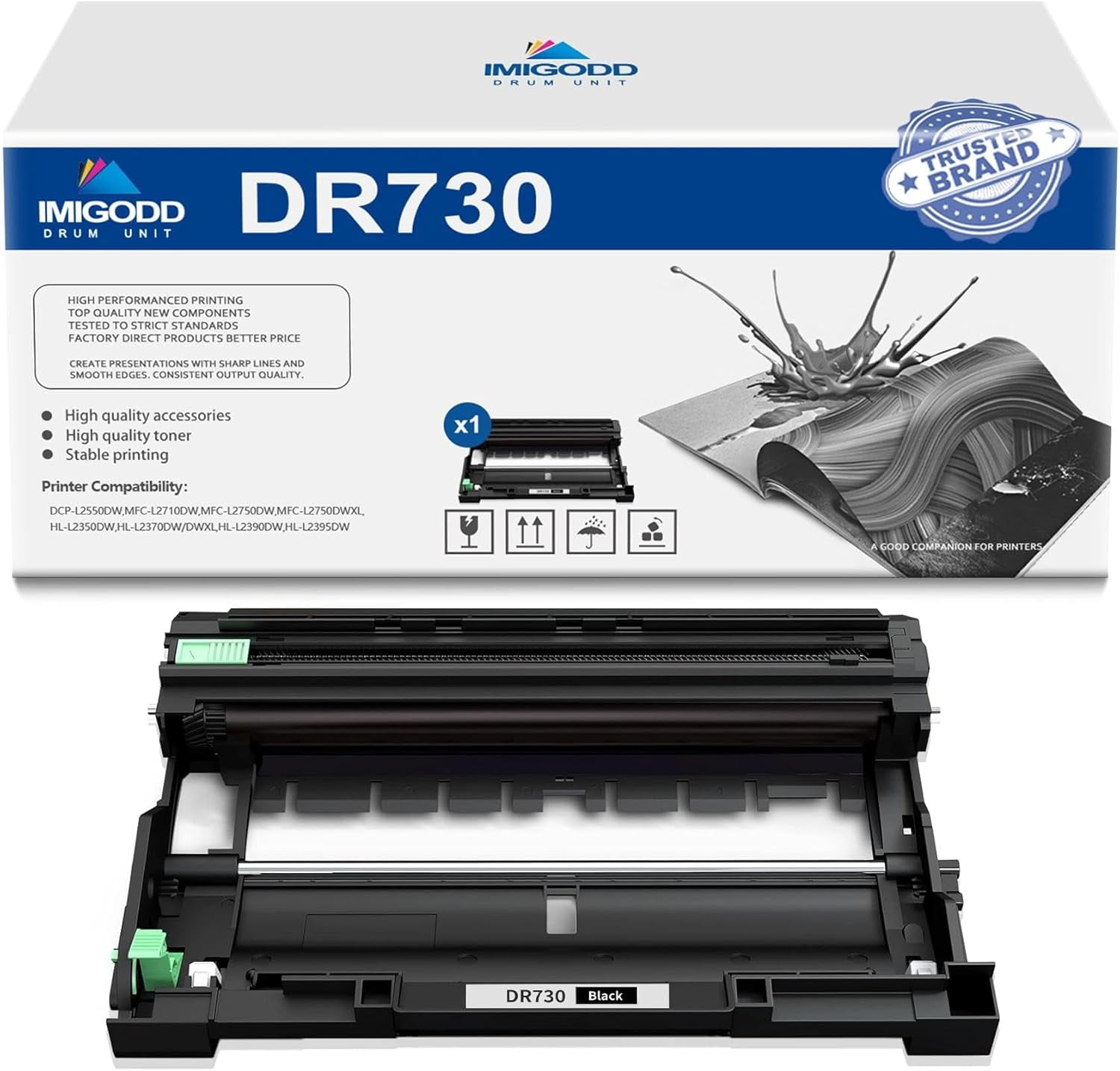 1-Pack DR730 Black Drum Unit Replacement for Brother High Capacity ...