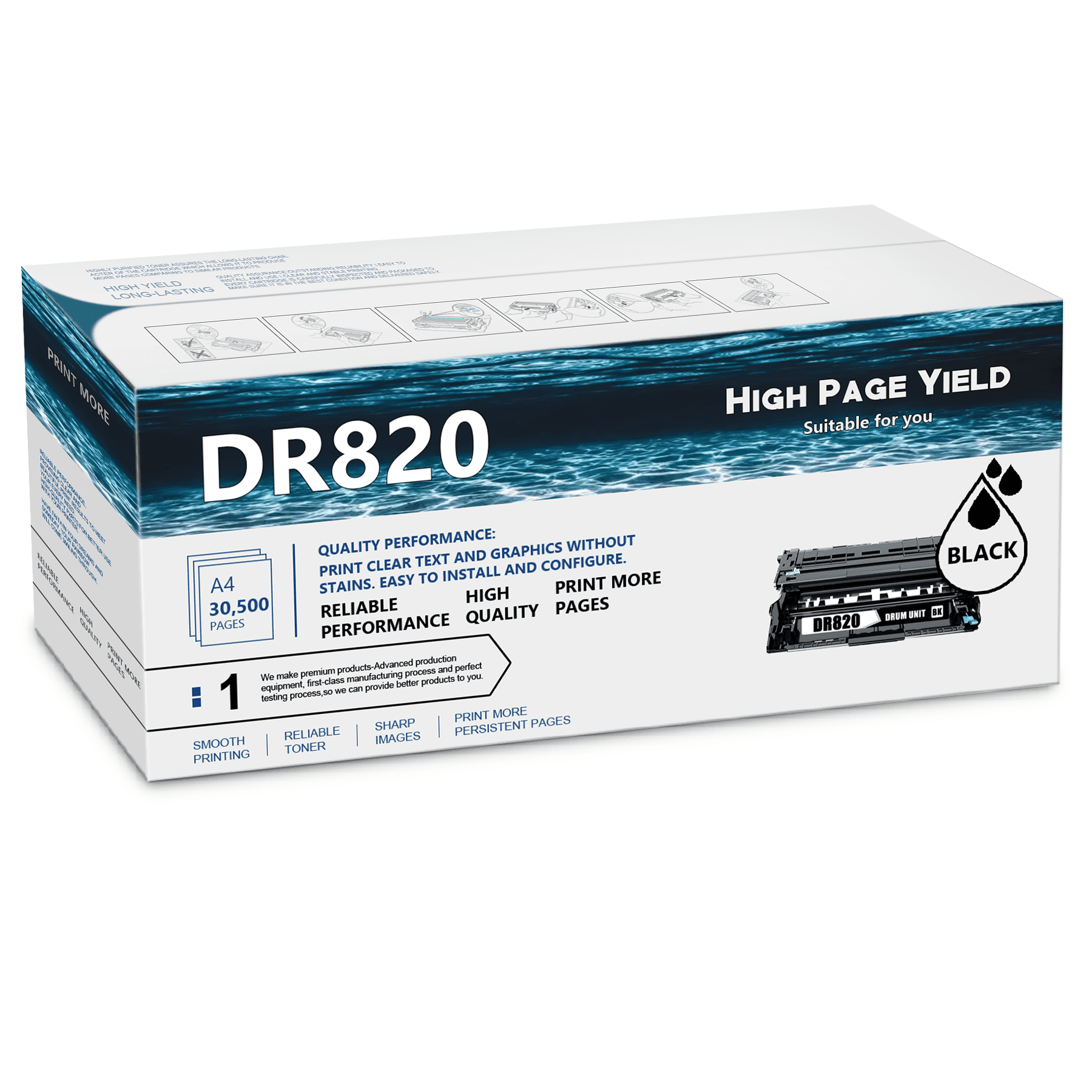 1 Pack DR820 DR-820 Drum Unit Compatible Replacement for Brother DCP ...