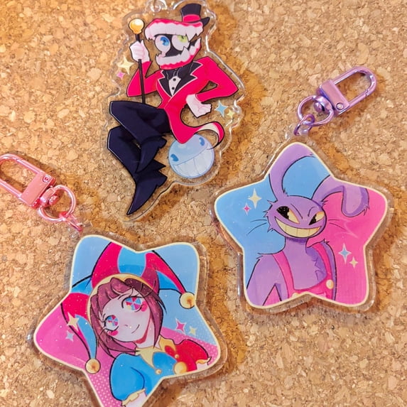 1 Pack Digital Circus Animation Glitter Acrylic Keychains Digital 1-pack-digital-circus-animation-glitter-acrylic-keychains-digital
