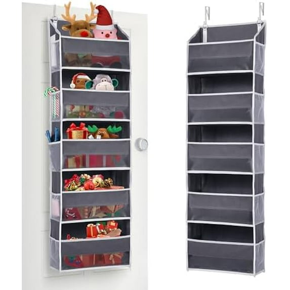 1 Pack Over Door Organizer with 5 Large Pockets 10 Mesh Side Pockets ...