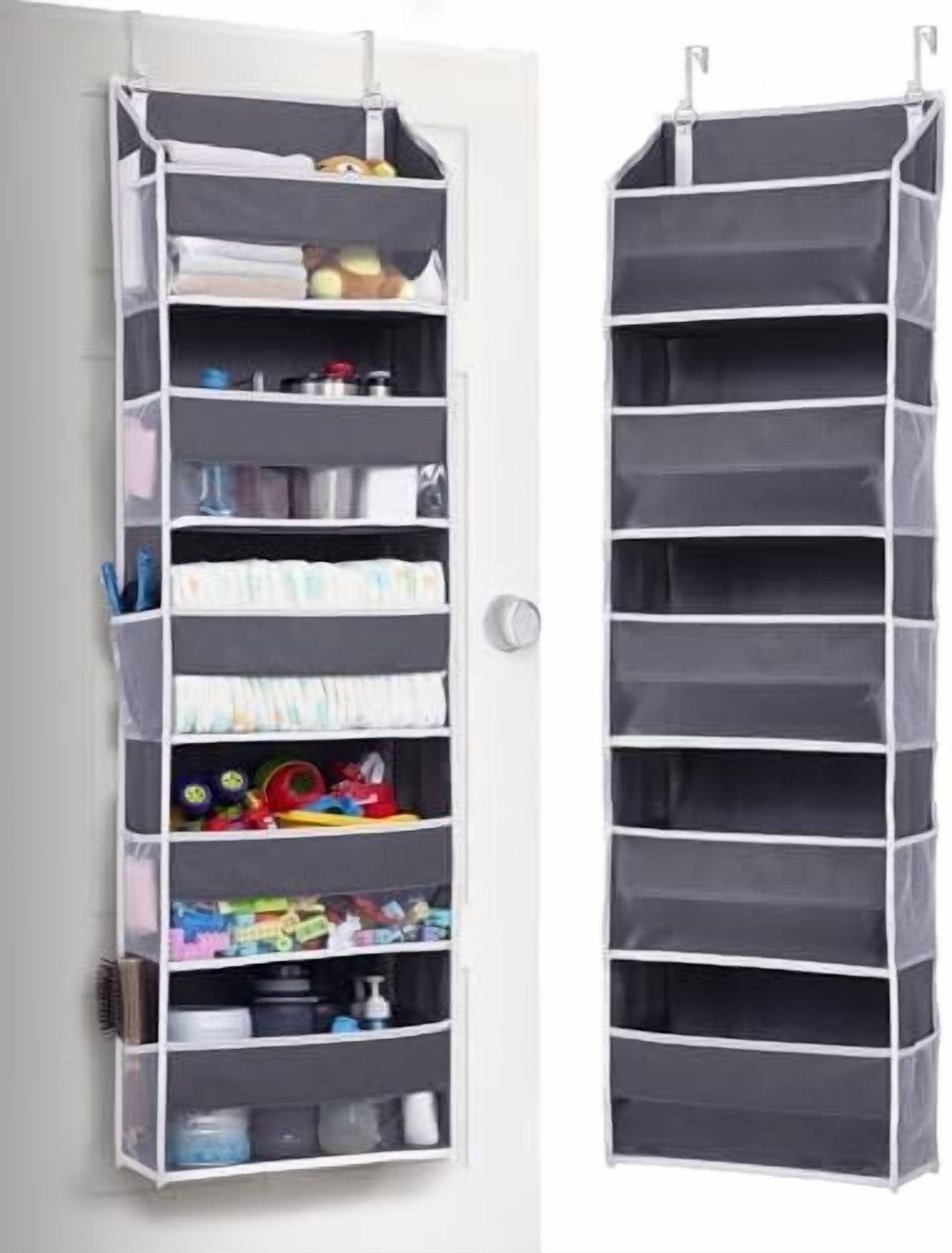 1 Pack Over Door Organizer with 5 Large Pockets 10 Mesh Side Pockets ...