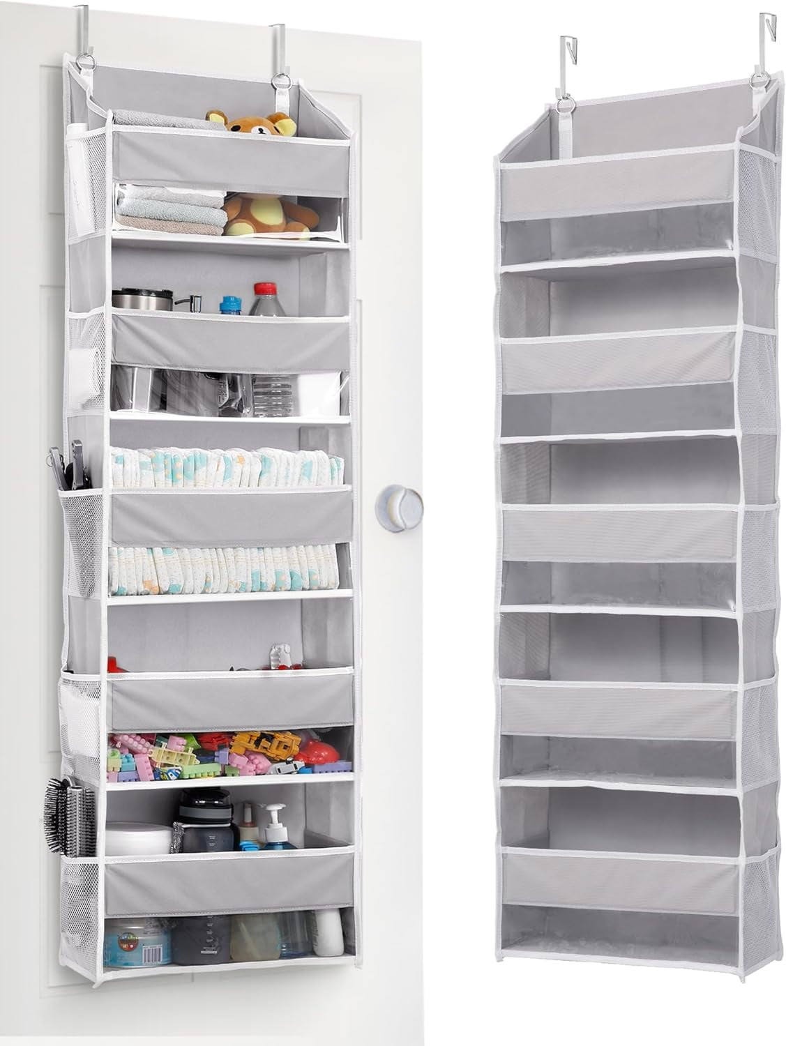 1 Pack Over Door Organizer with 5 Large Pockets 10 Mesh Side Pockets ...