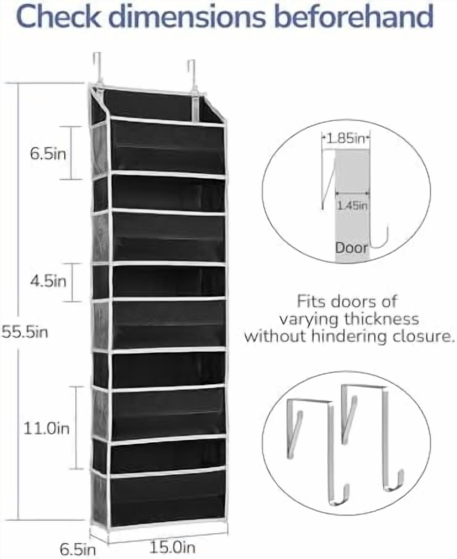 1 Pack Over The Door Organizer – 5 Shelf Door Organizer Hanging & 10 ...
