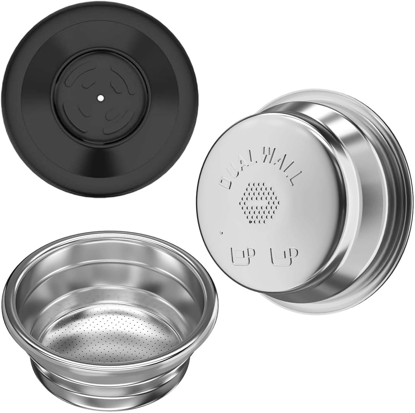 [1 Pack] Dual Wall Filter Basket 2 Cup,18–22g,double shot basket ...