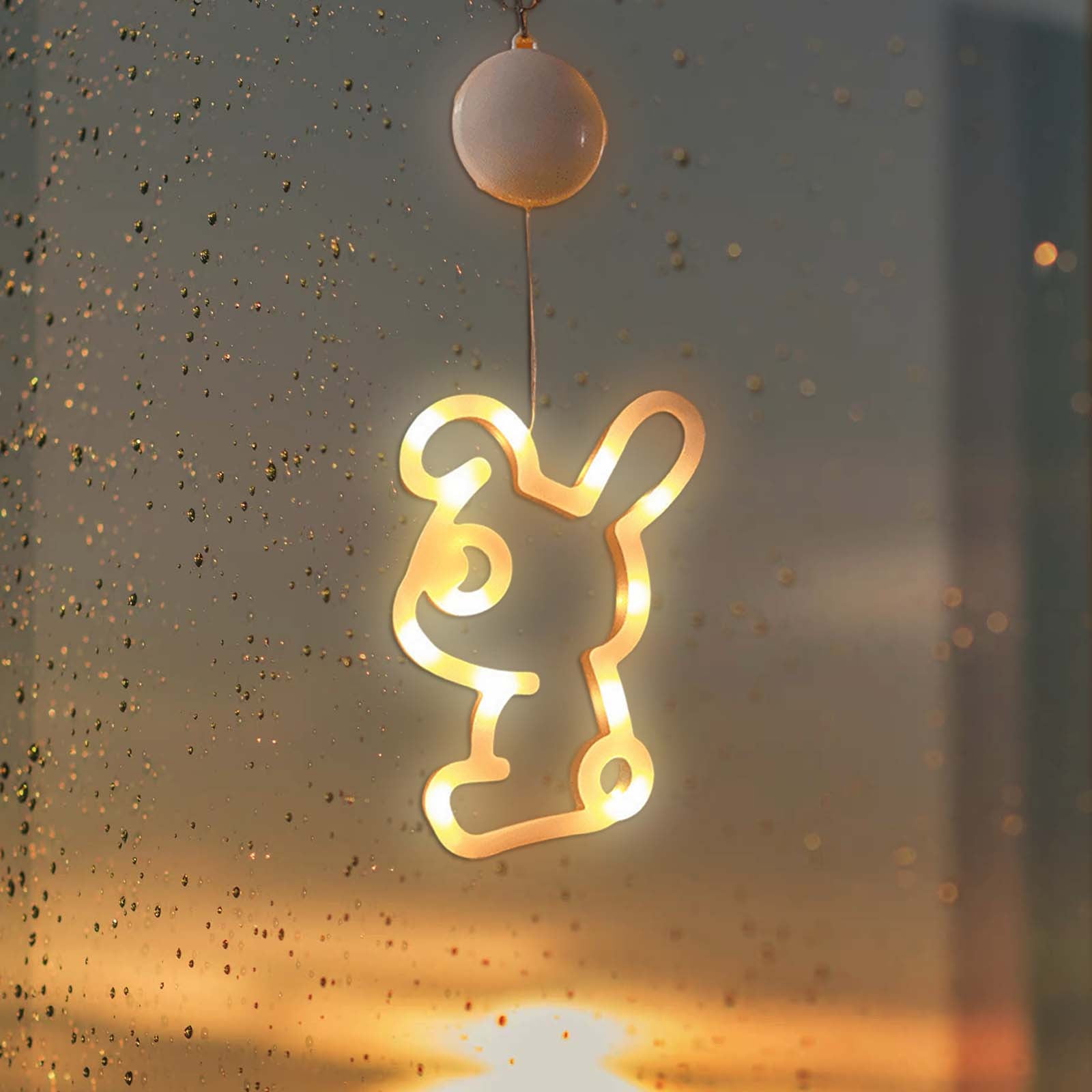 1 Pack Easter Window Lights Hanging Decorations Yellow Blue Pink Easter ...