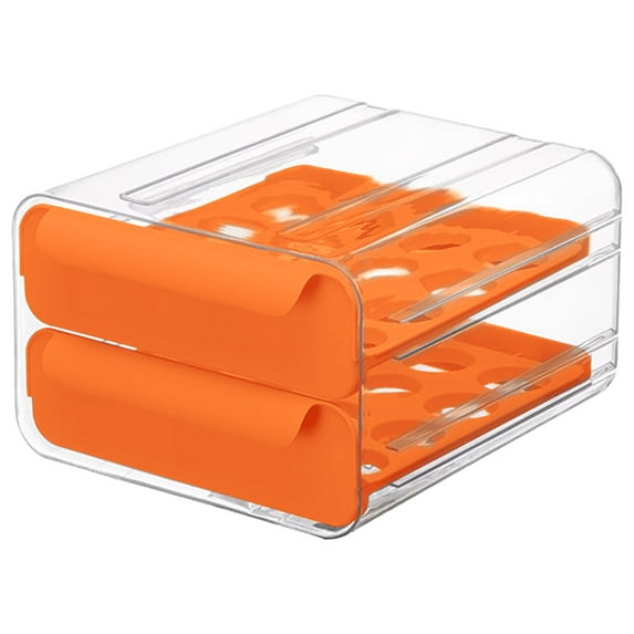 1 Pack Egg Drawer for Refrigerator, 2 Tier Clear Stackable Egg Holder ...