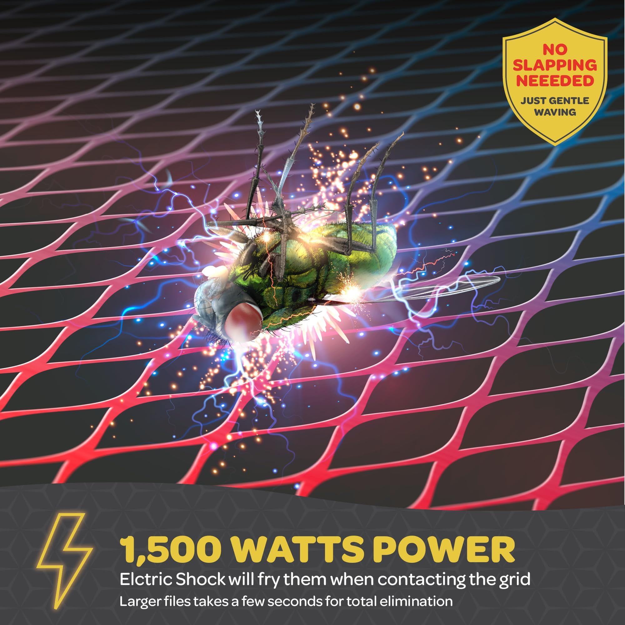 1 Pack Electric Fly Swatter, Handheld Bug Zapper Racket for Outdoor ...