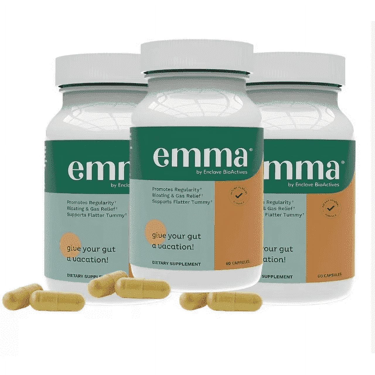 3 Pack Emma Daily Digestive Support 60-Count: Promote Regular Bowels ...