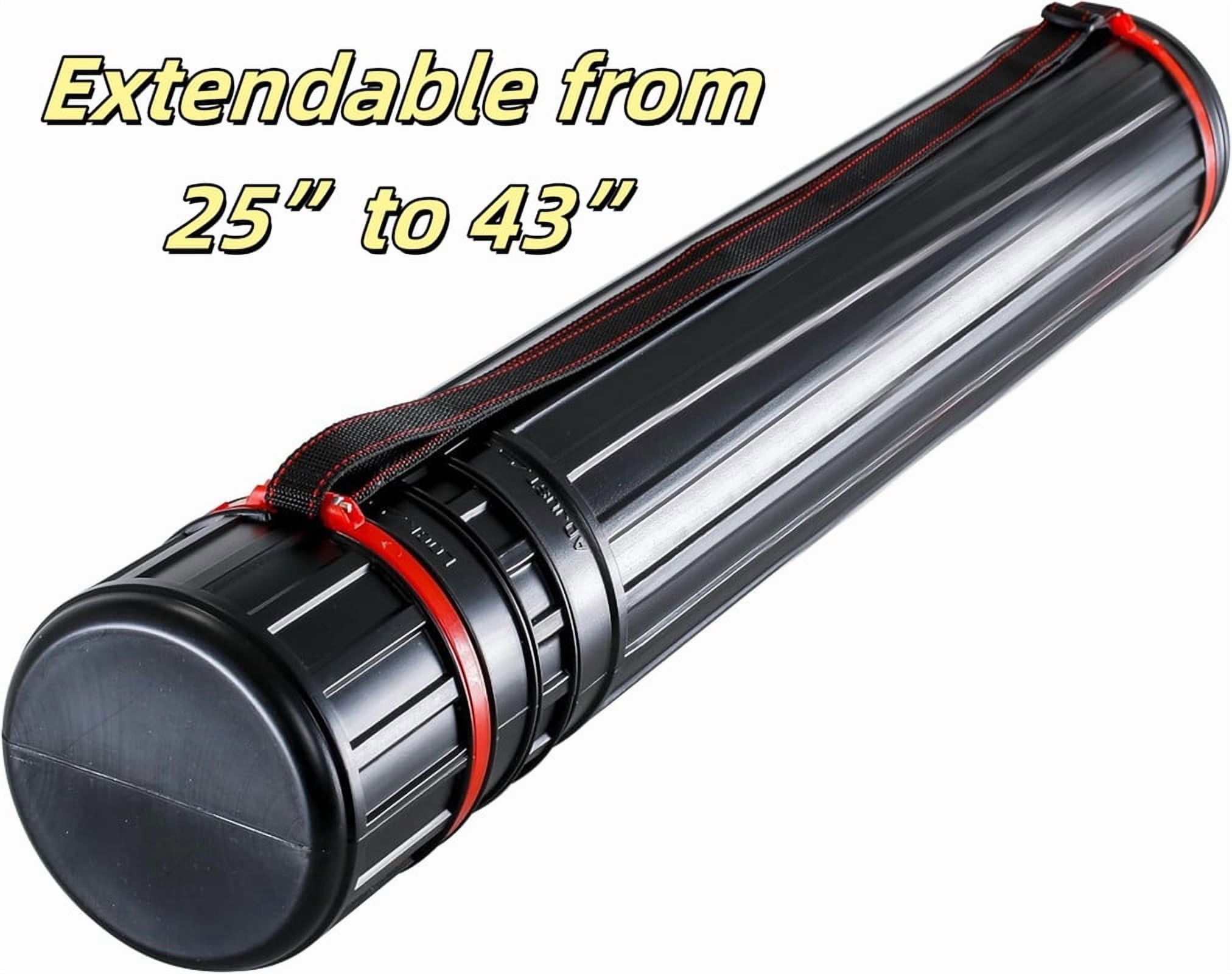 1 Pack Extendable Poster Tube 25"-43" with Telescoping Design & Strap ...