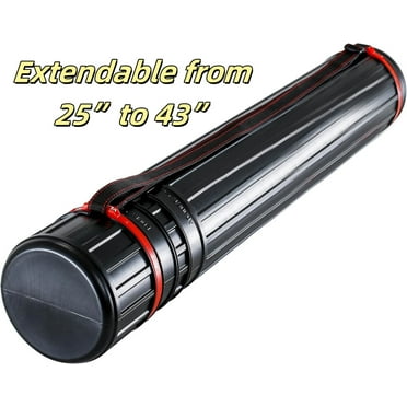 DEWEL Telescoping Drawing Poster Tube, Waterproof Plastic, Light, Black ...