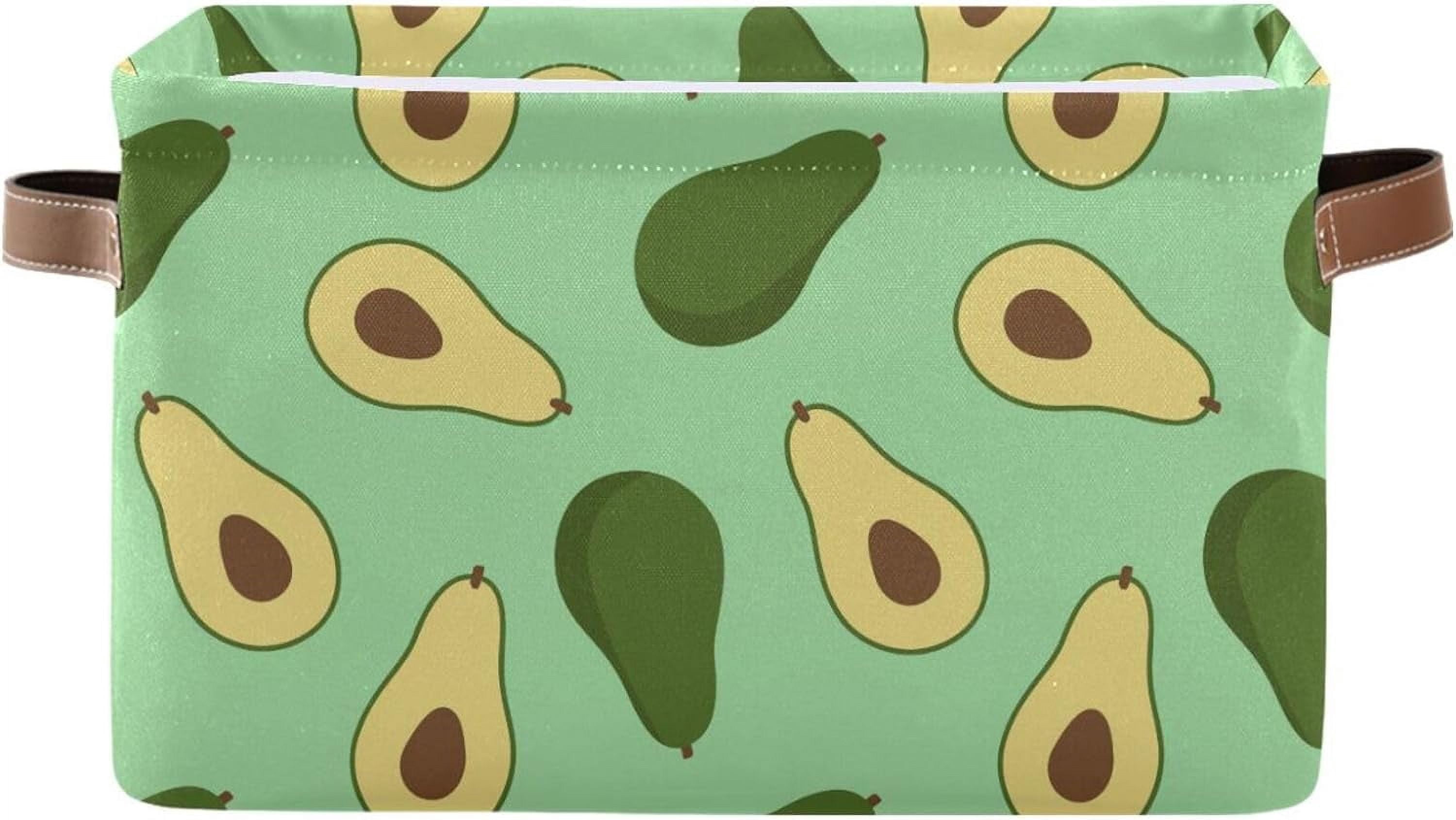 1 Pack Fabric Storage Basket Green Avocado Closet Storage Bins with ...