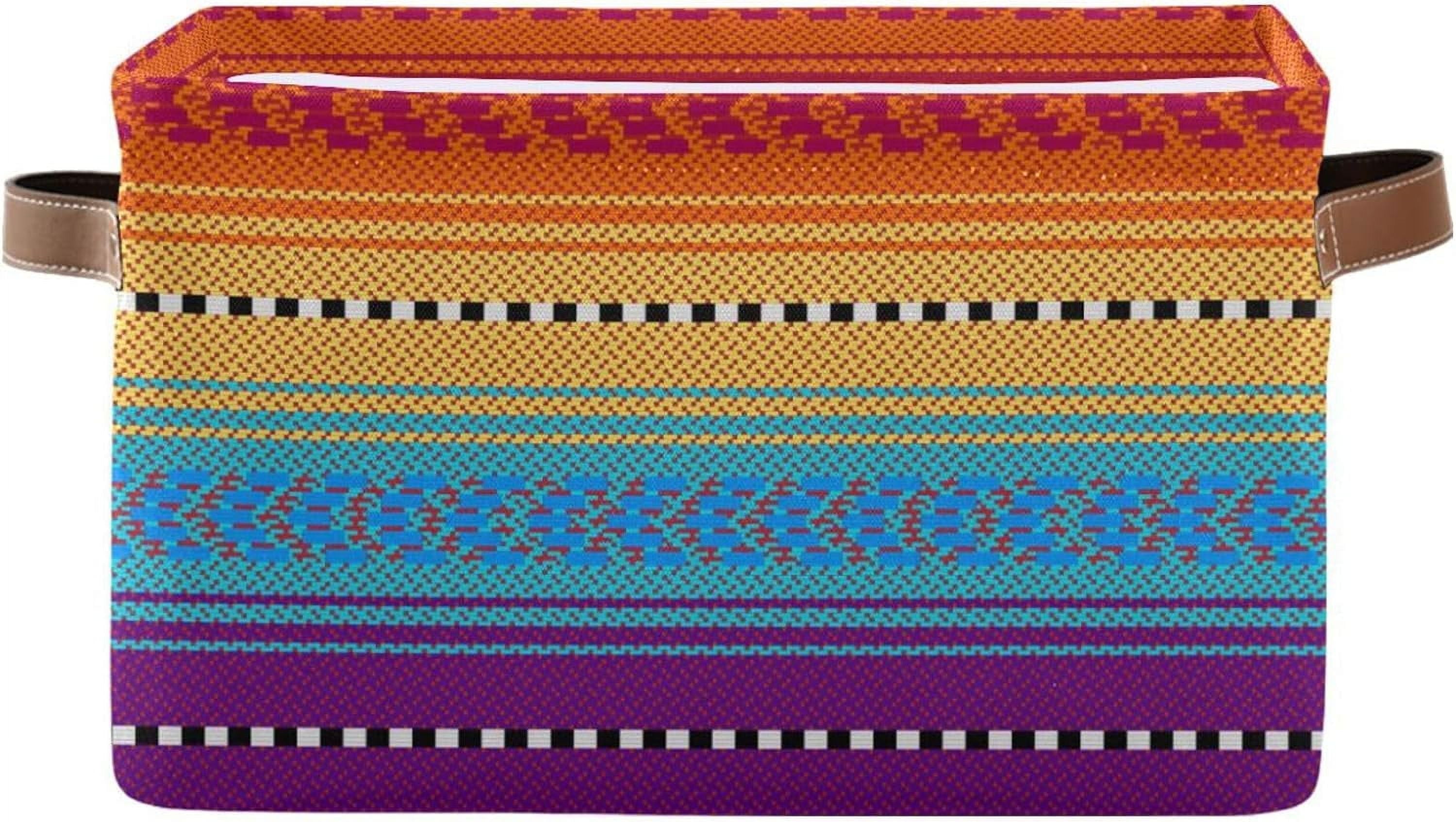 1 Pack Fabric Storage Basket Mexican Serape Blanket Stripes Closet ...