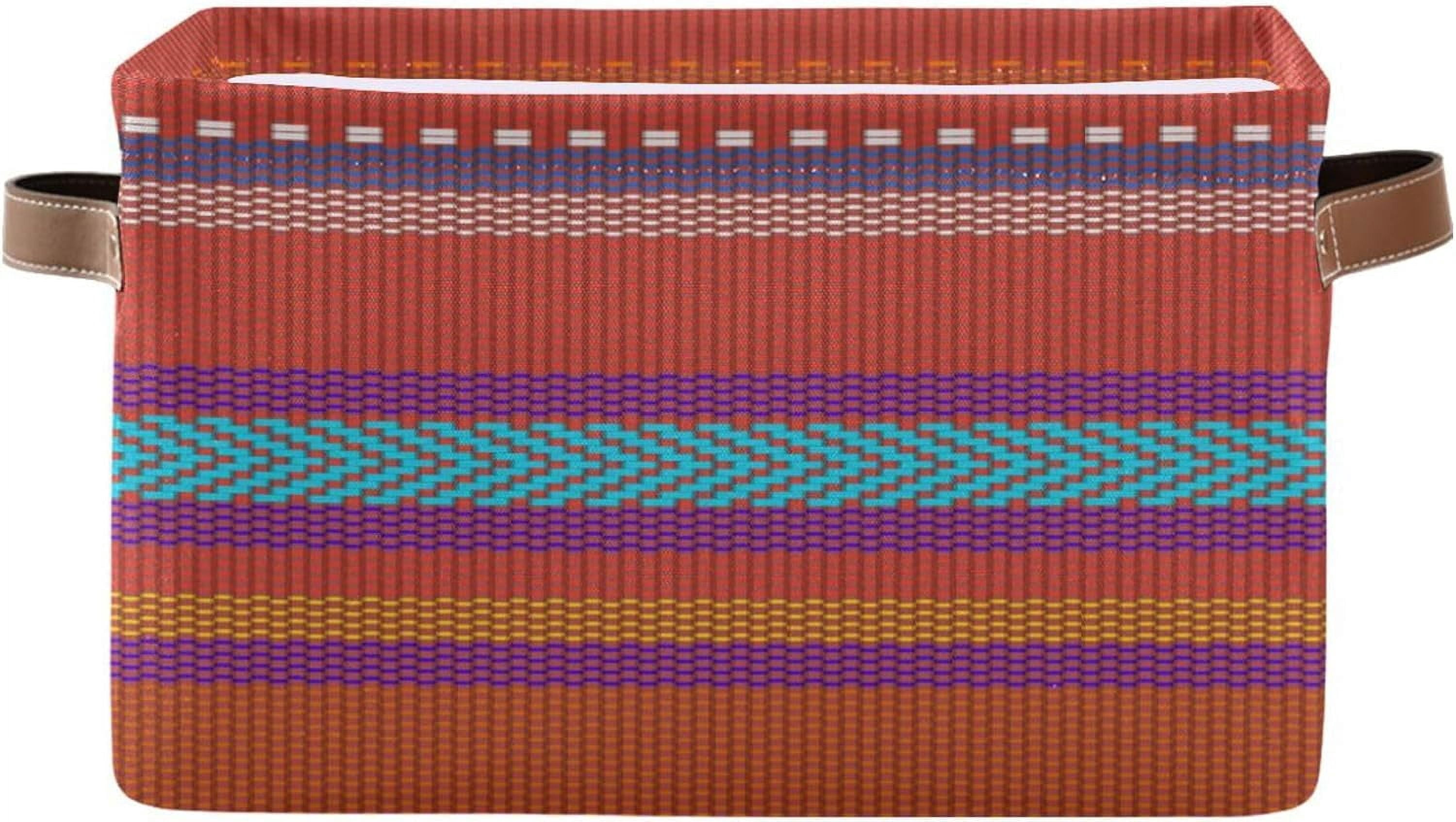 1 Pack Fabric Storage Basket Mexican Serape Blanket Stripes Closet ...