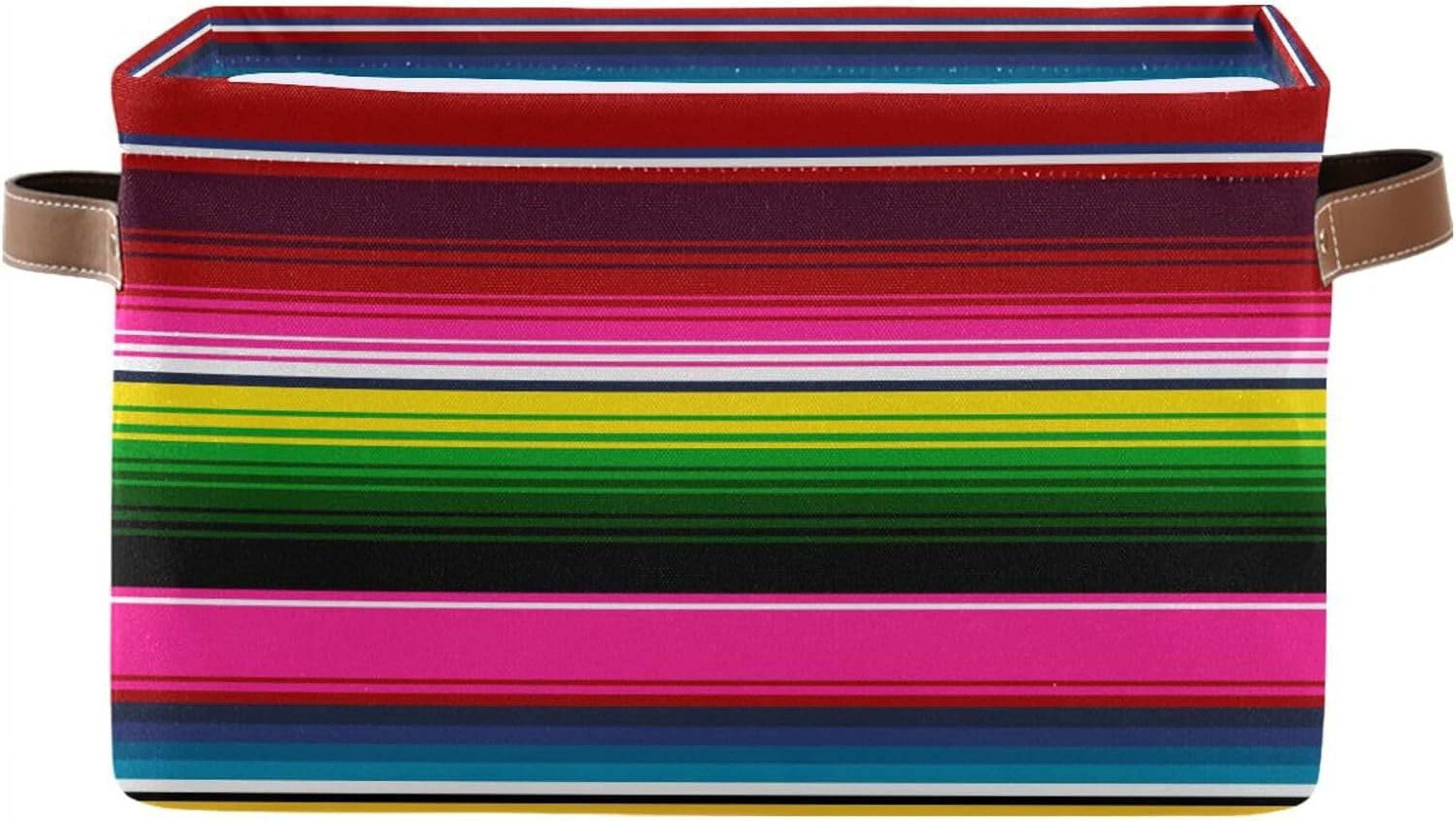 1 Pack Fabric Storage Basket Mexican Serape Colorful Stripes Closet ...