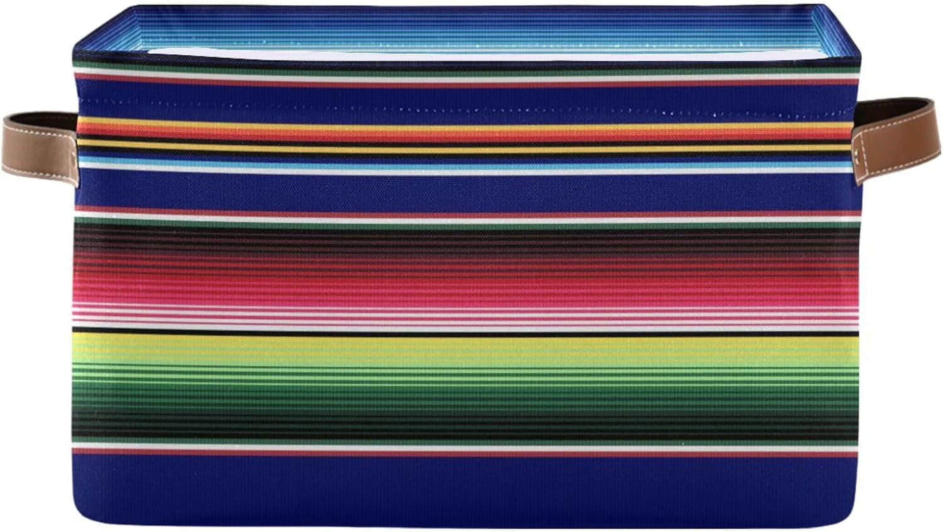 1 Pack Fabric Storage Basket Mexican Serape Colorful Stripes Closet ...
