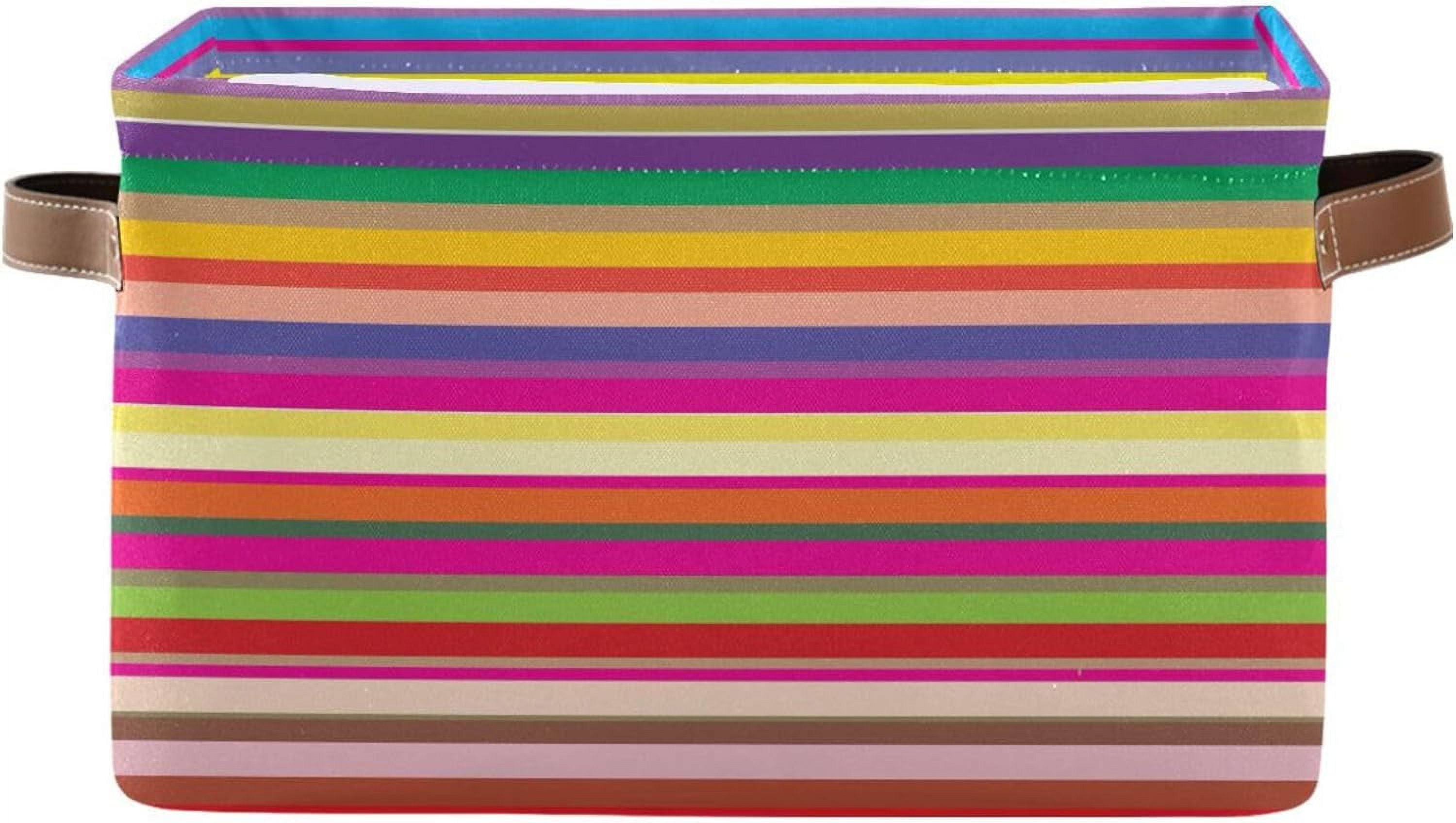 1 Pack Fabric Storage Basket Mexican Serape Stripes Closet Storage Bins ...