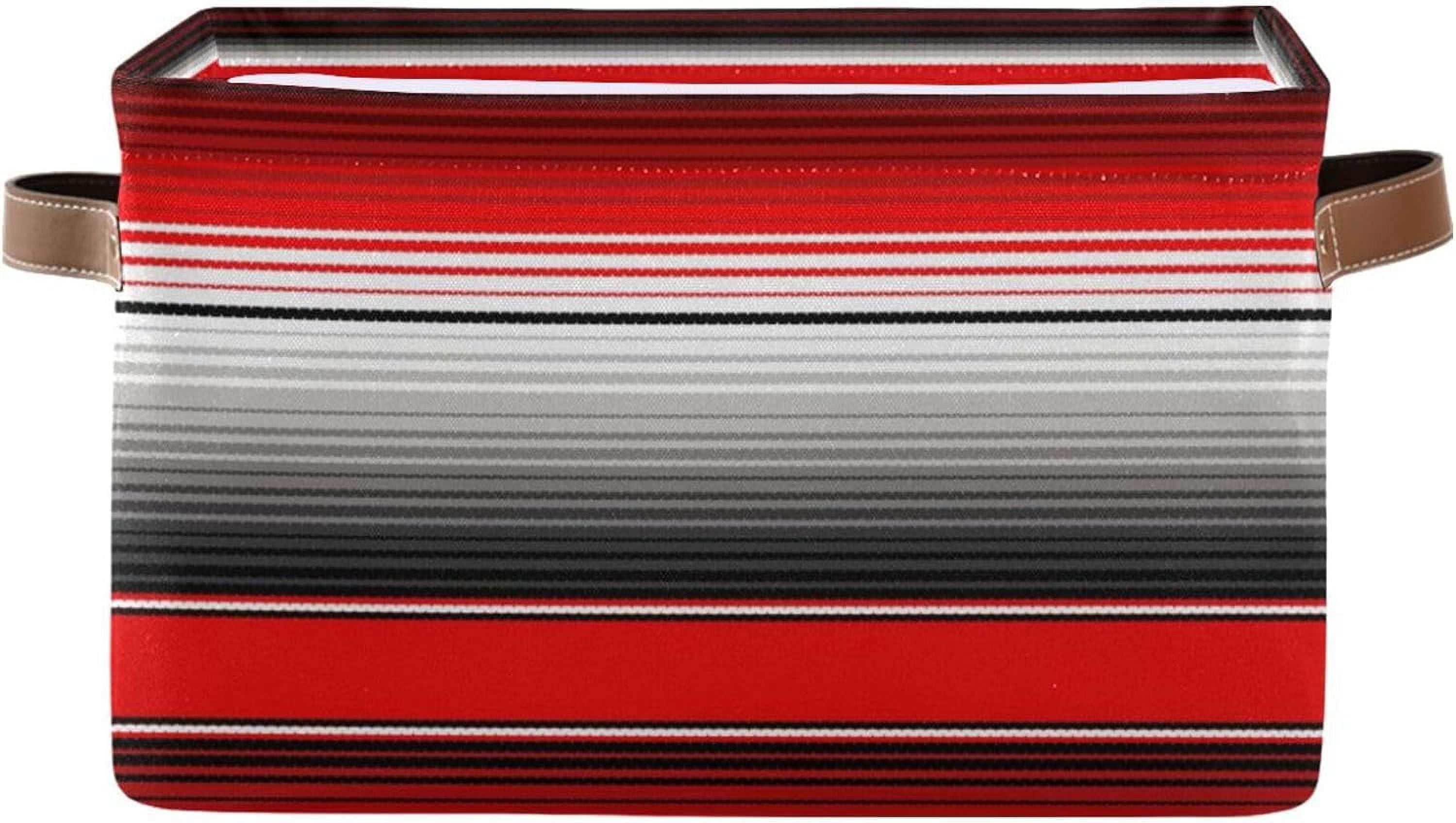 1 Pack Fabric Storage Basket Mexican Serape Stripes Closet Storage Bins ...