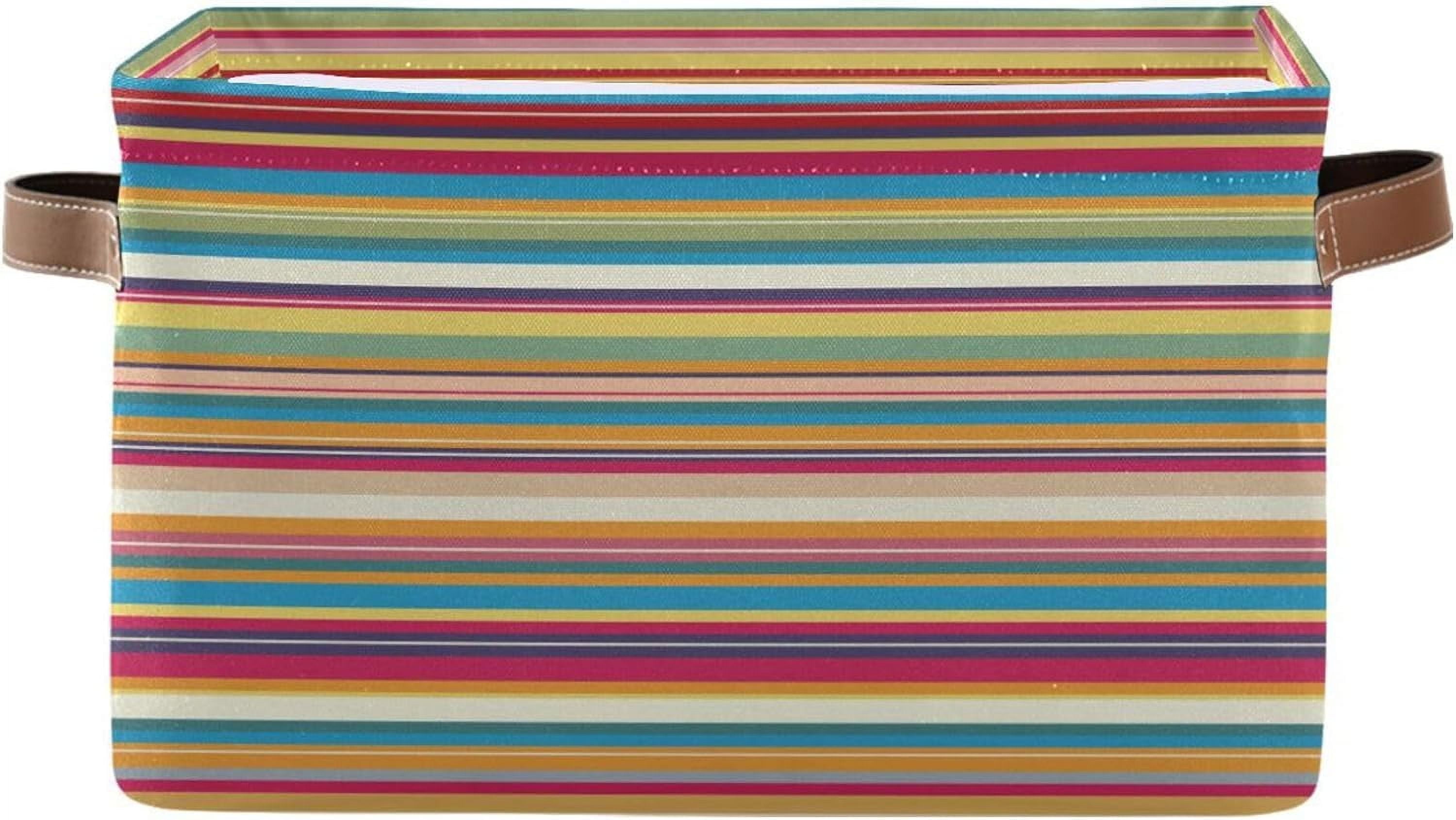 1 Pack Fabric Storage Basket Mexican Serape Stripes Closet Storage Bins ...