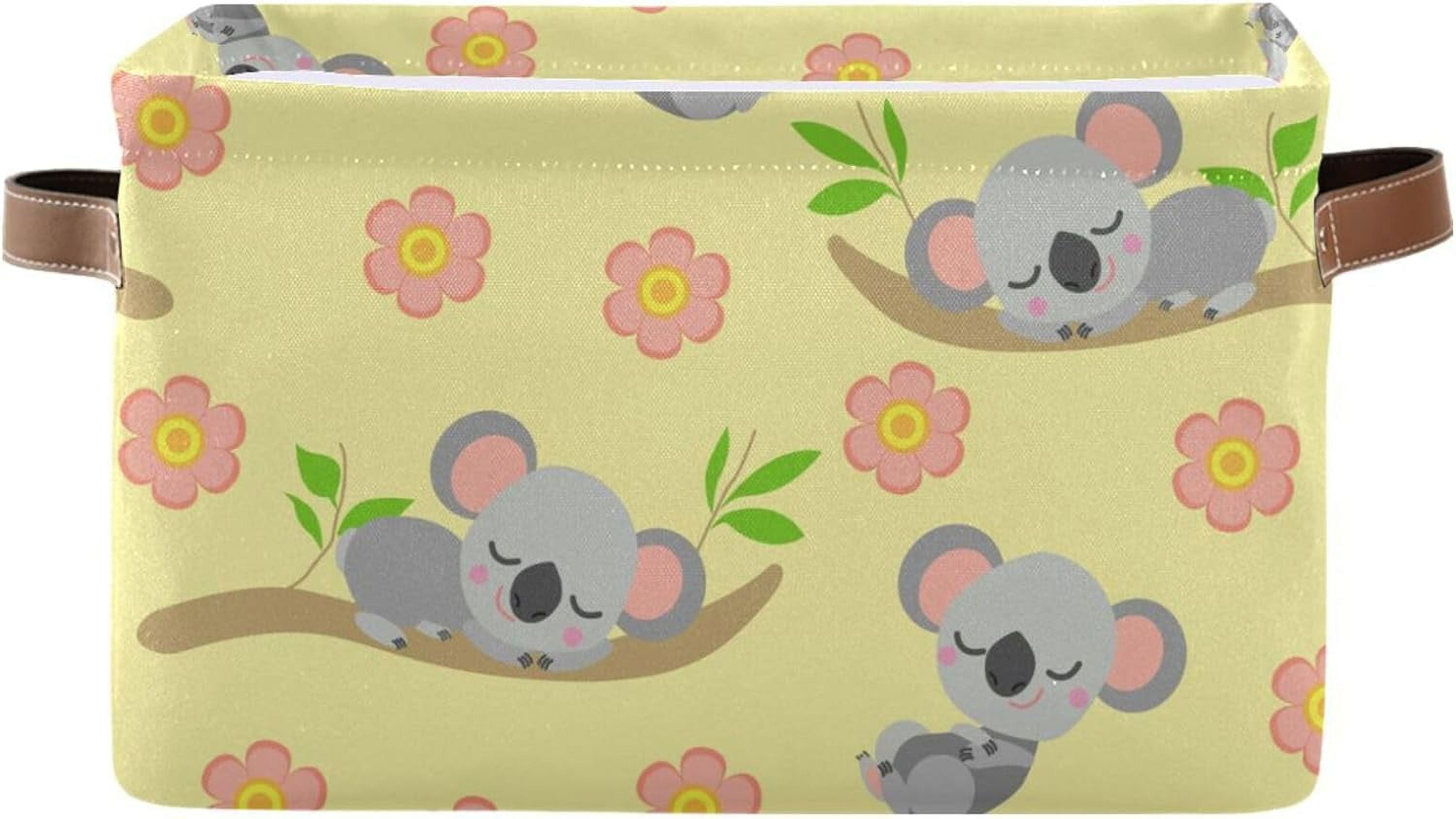 1 Pack Fabric Storage Basket Smiling Koala & Flowers Closet Storage ...