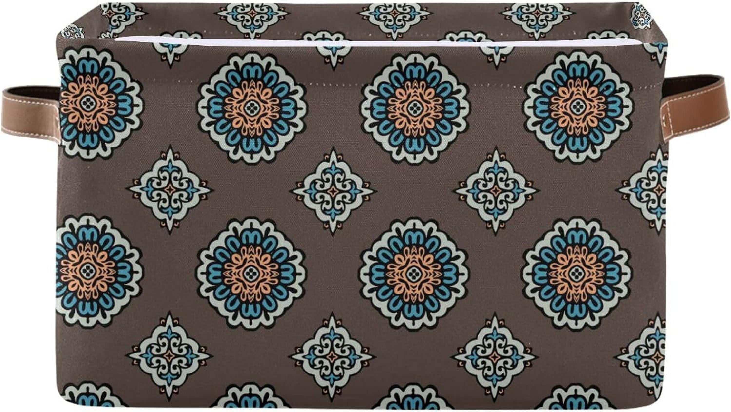 1 Pack Fabric Storage Basket Talavera Tile Pattern Closet Storage Bins ...
