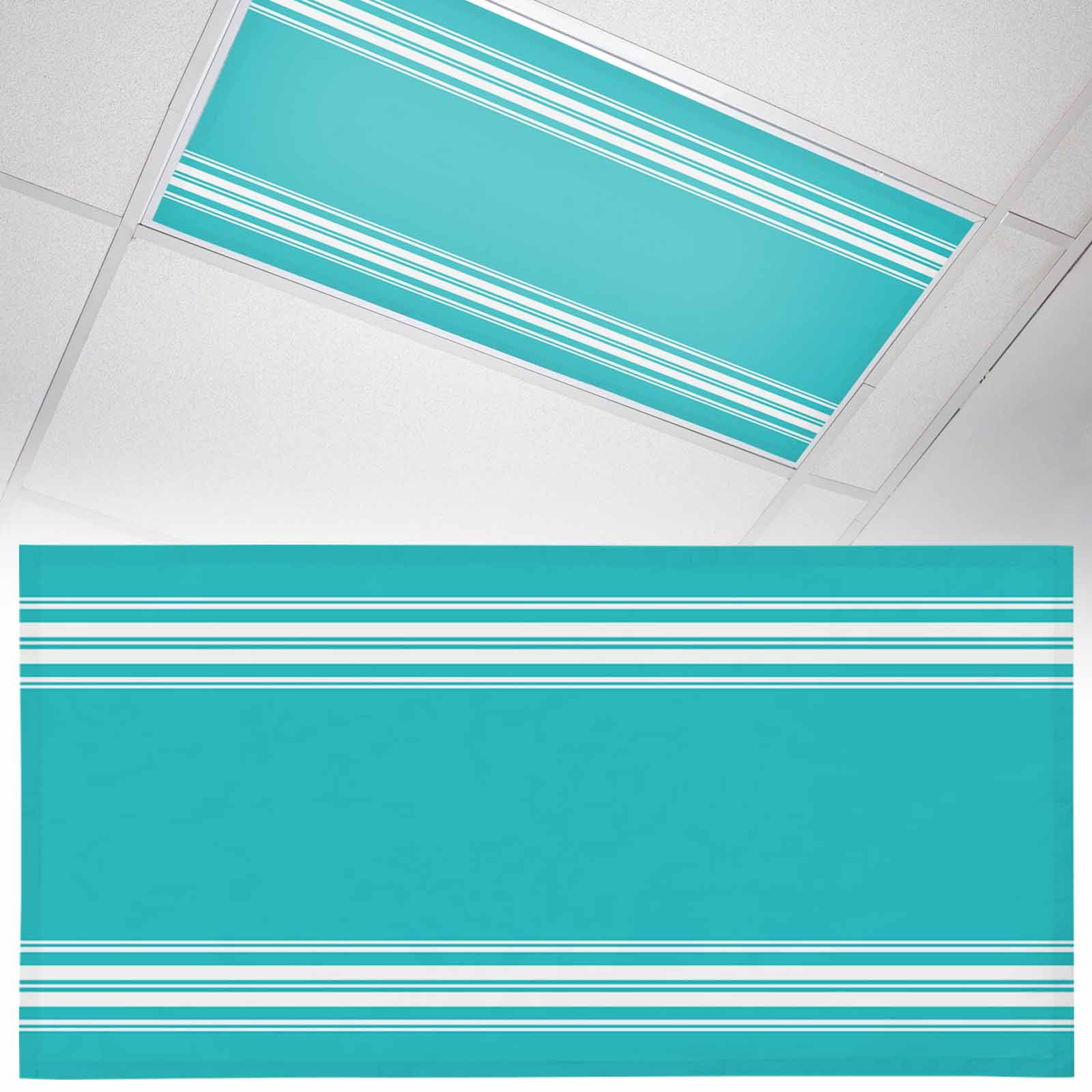 1 Pack Farmhouse Aqua Fluorescent Light Covers for Ceiling Lights White ...
