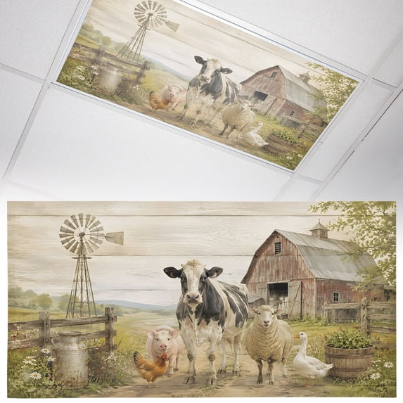 1 Pack Farmhouse Fluorescent Light Covers for Ceiling Lights Sheep ...