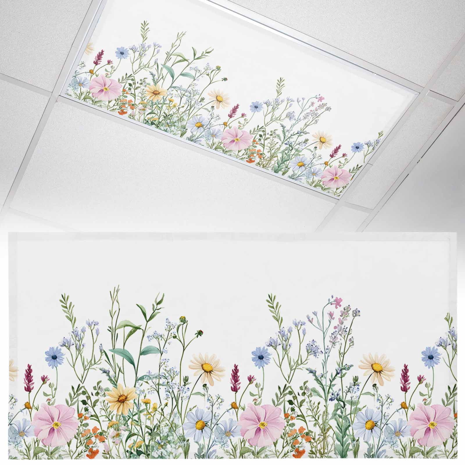 1 Pack Farms Wildflowers Fluorescent Light Covers for Ceiling Lights ...