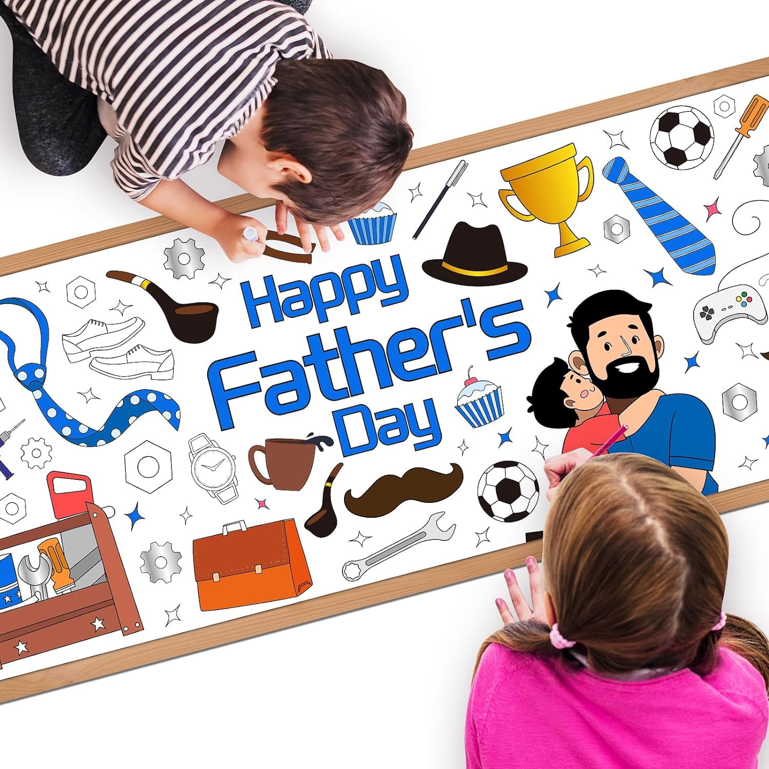 1 Pack Fathers Day Decorations Tablecloth, Fathers Day Crafts for Kids ...
