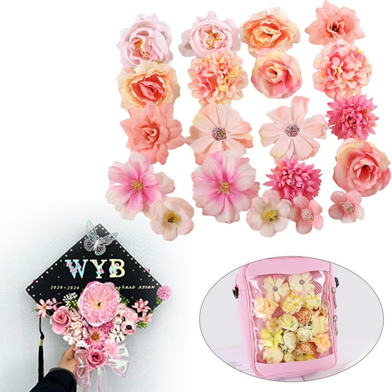 1 Pack Faux Silk Flower Heads, Artificial Rose Flower Heads, Small ...