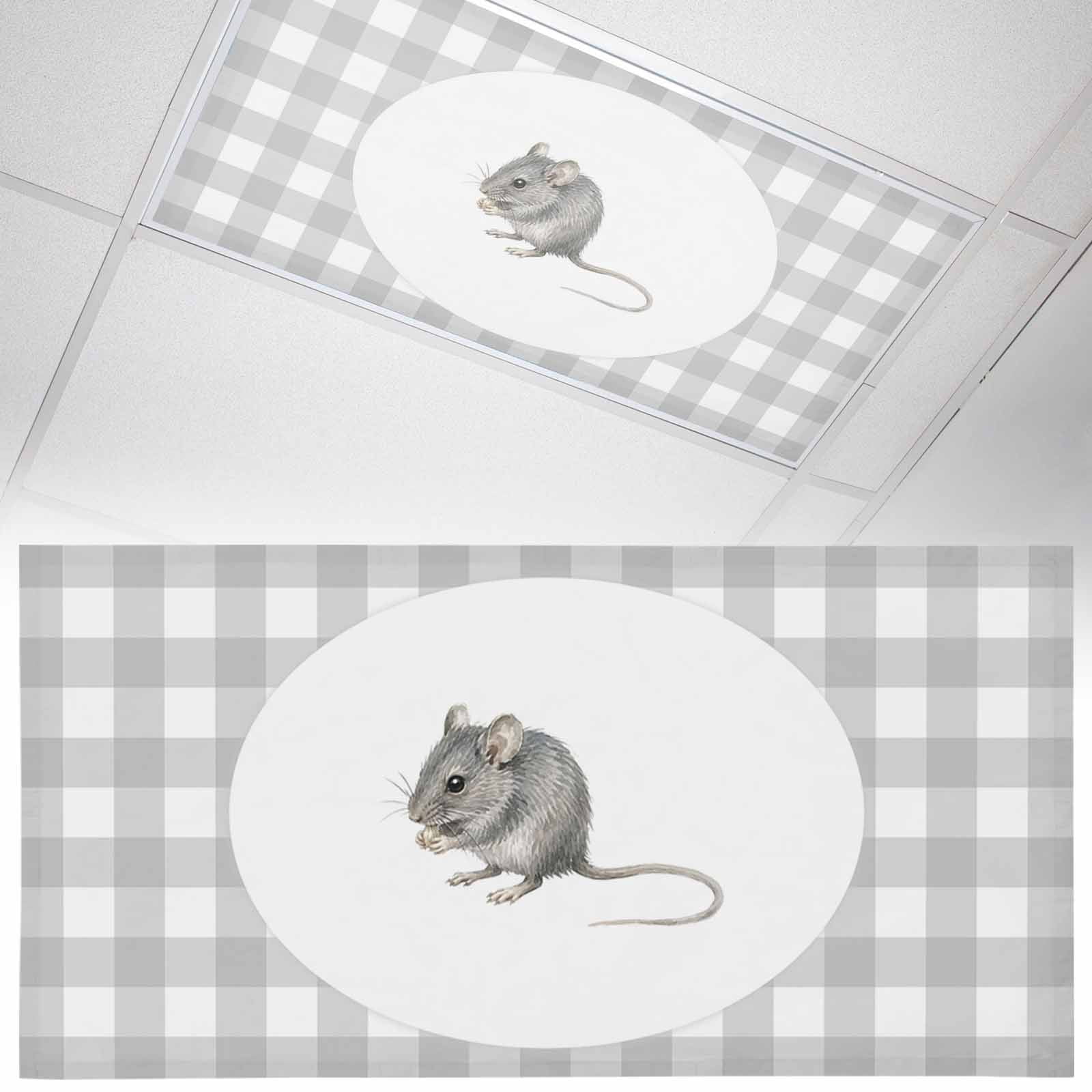 1 Pack Field Mouse Fluorescent Light Covers for Ceiling Lights Gray ...