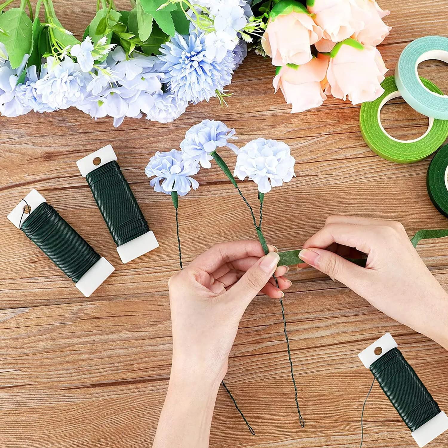 1 Pack Floral Wire, 25 Yards Paddle Wire 22 Gauge Florist Wire Wreath ...