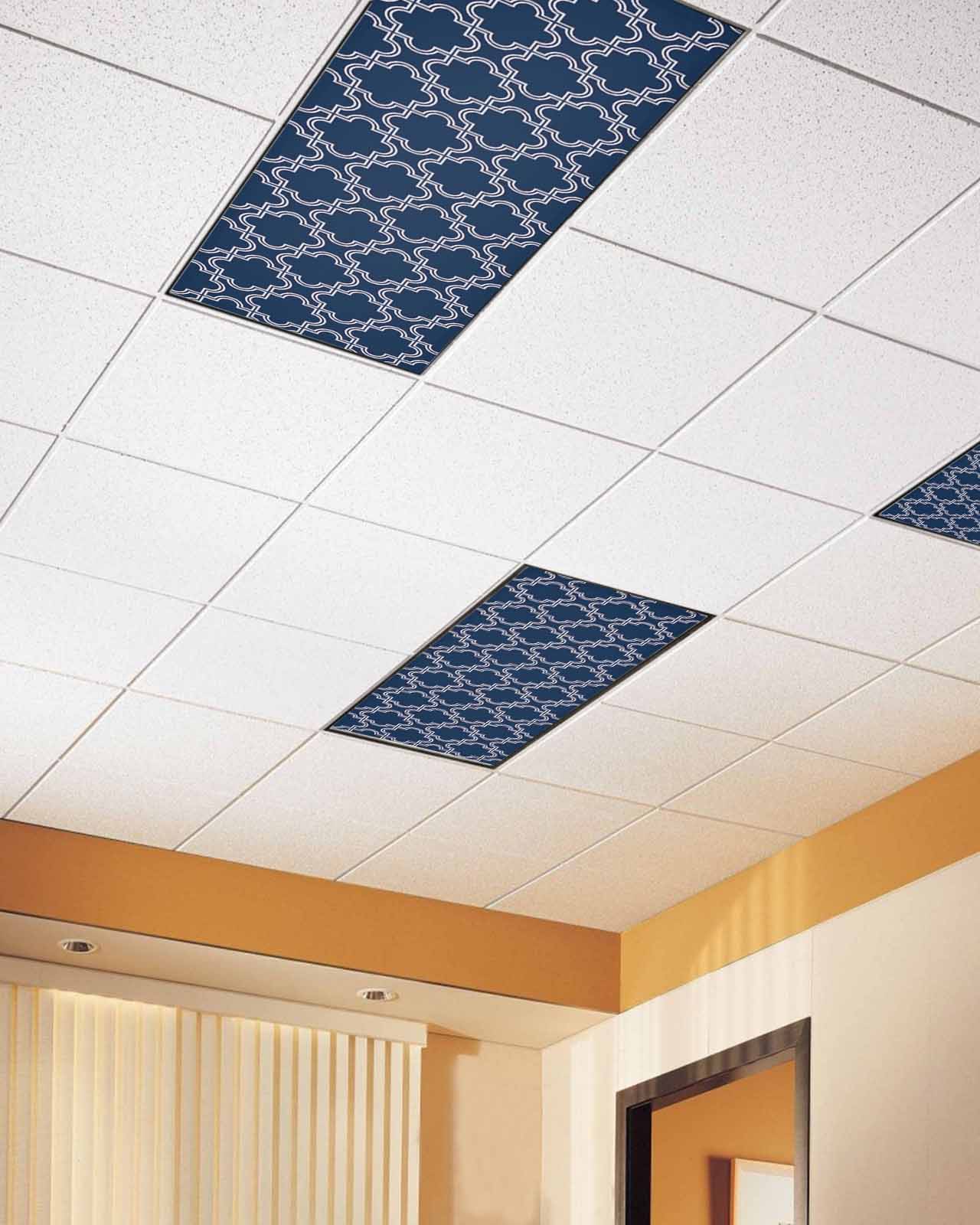 1 Pack Fluorescent Light Covers, 4 x 2 Feet, Classic Dark Blue and ...