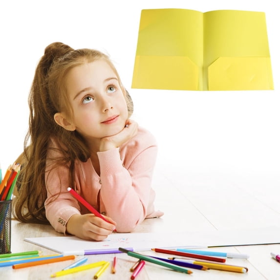 1 Pack Folders with Pockets, 2 Pocket Folders, Plastic Folder with ...