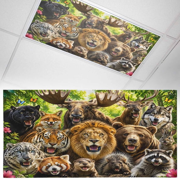 1 Pack Forest Animal Fluorescent Light Covers for Ceiling Lights Moose ...
