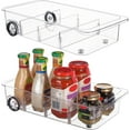 1 Pack Fridge Organizer Bins on Wheels(15.35" D x 7.9" W x 3.54" H ...
